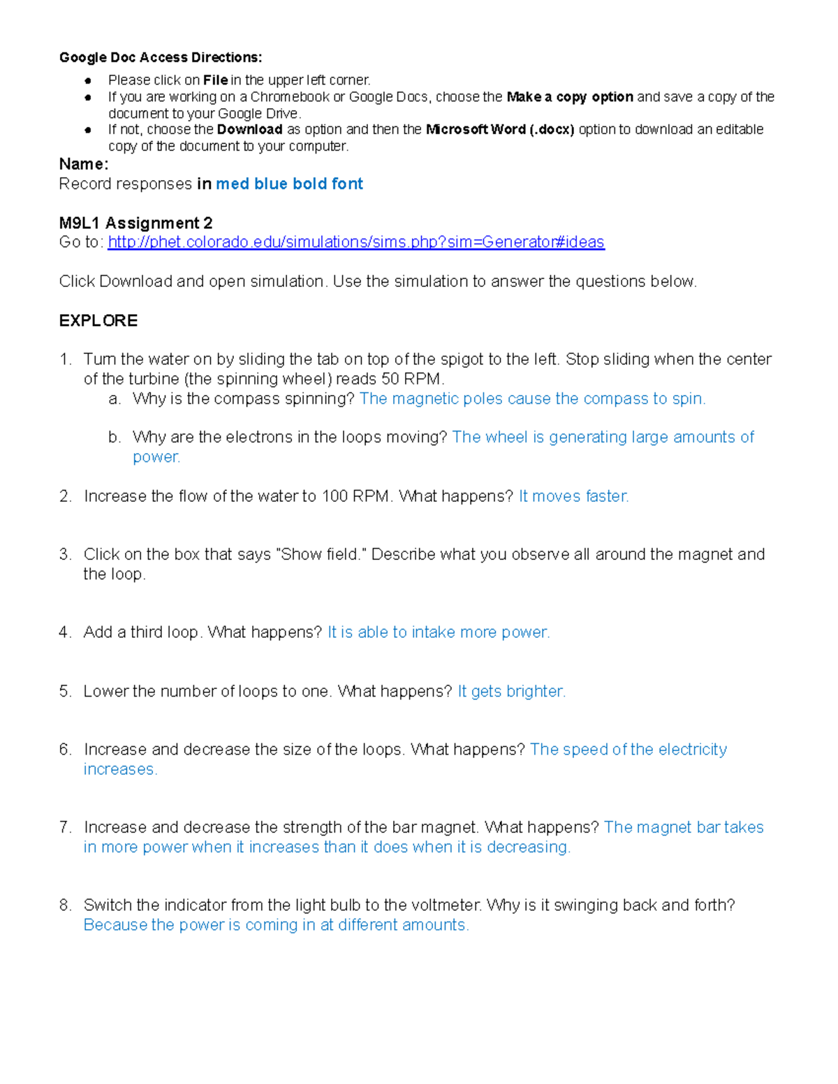 Module Nine Lesson One Assignment Two - Google Doc Access Directions ...