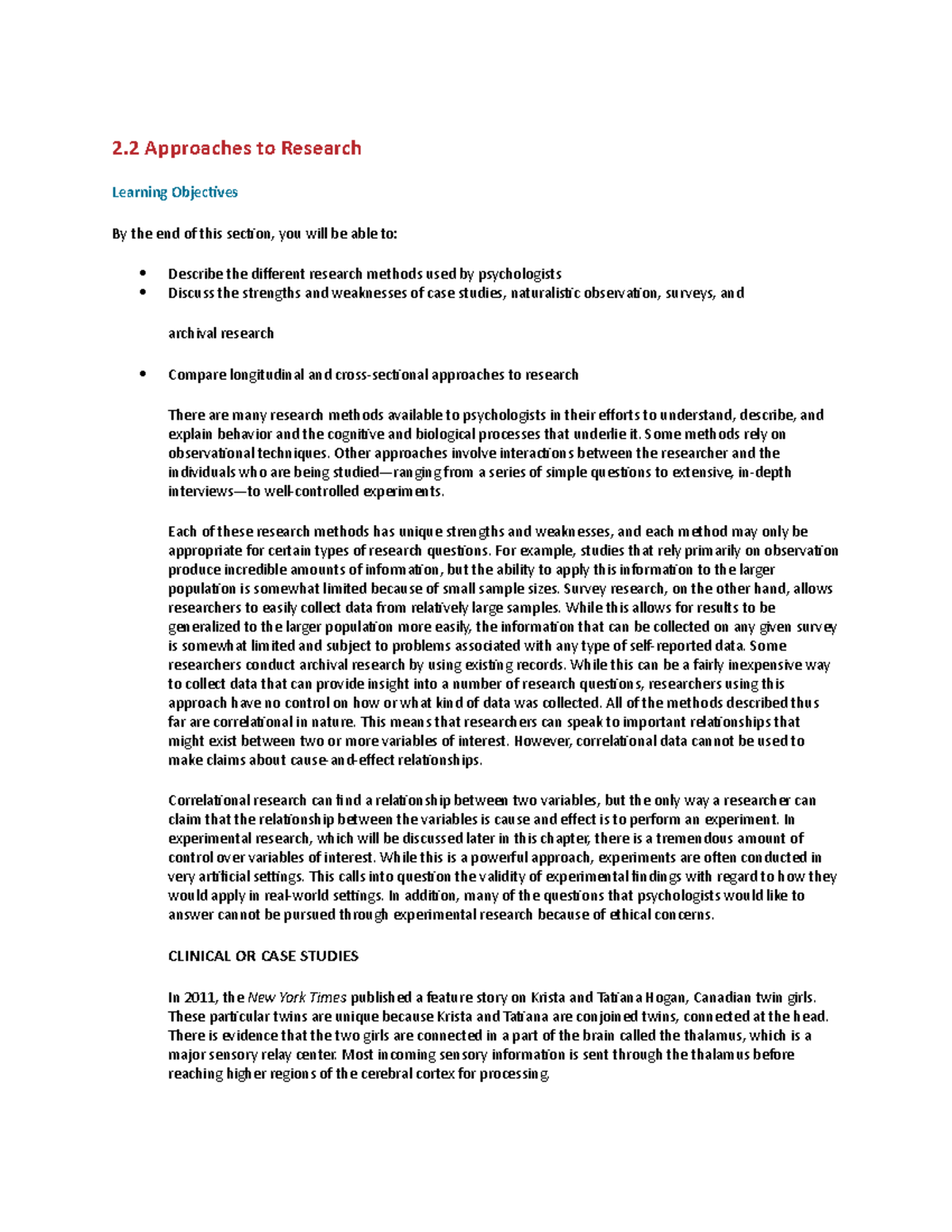 Approaches to Research - 2 Approaches to Research Learning Objectives ...