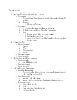 Forensic Toxicology - class notes - Forensic toxicology a. Testing for ...