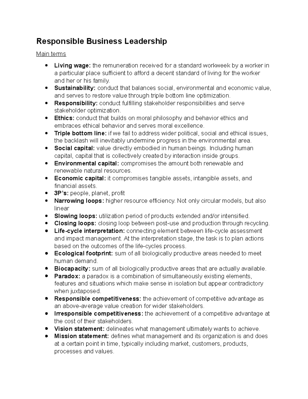Responsible Business Leadership key terms - Responsible Business ...