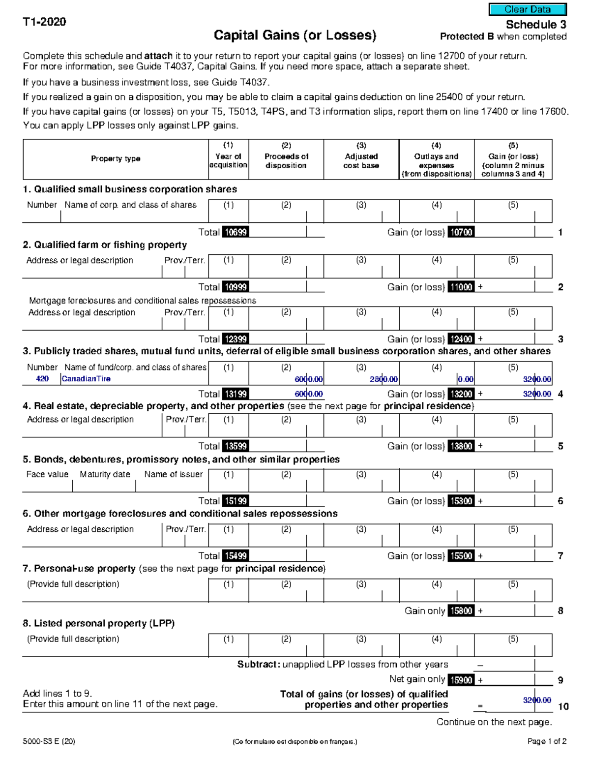 Schedule 3 Fraser Garcia - T1-2020 Schedule 3 Capital Gains (or Losses ...