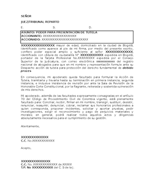 Modelo poder ETB para menores de edad - MODELO DE PODER PARA MENORES DE EDAD QUE ACORDE CON EL ...