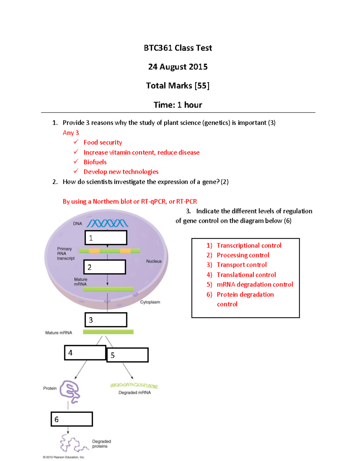 BTC361 Class Test 2015 Memo - BTC361 Class Test 24 August 2015 Total ...