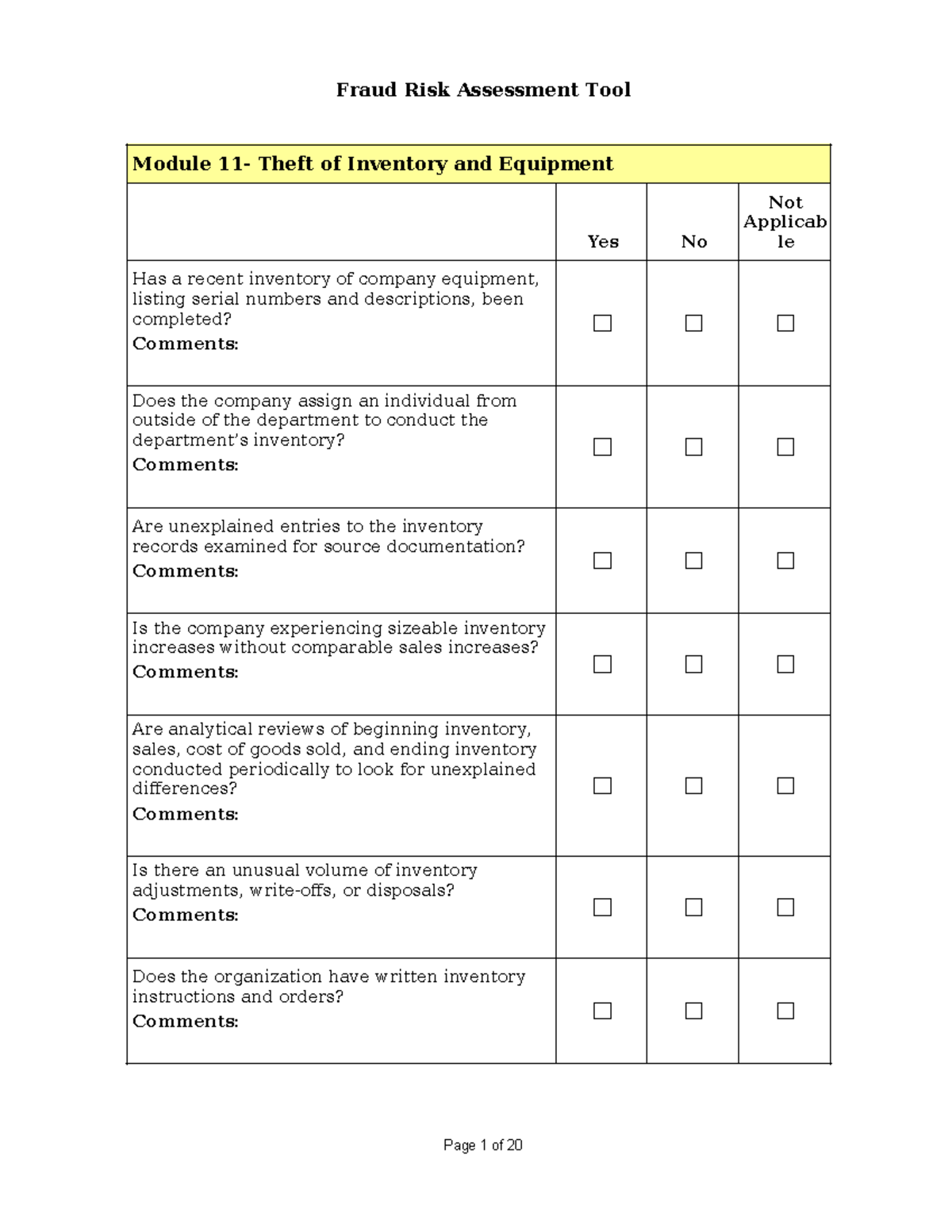 Module 11-Theft of Inventory and Equipment Complete Module - Module 11 ...
