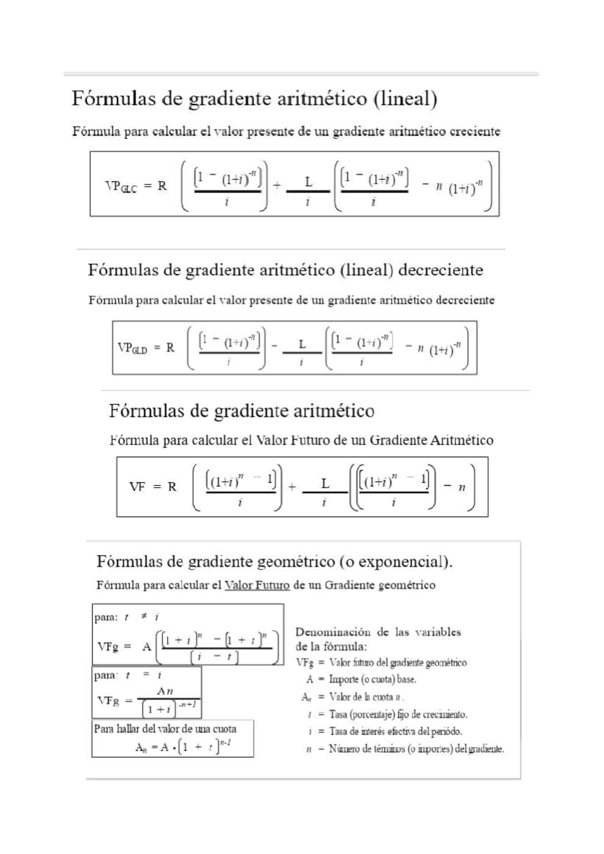 Valor Fututo DE UN Gradiente Lineal Decreciente Vencido - Matemáticas ...