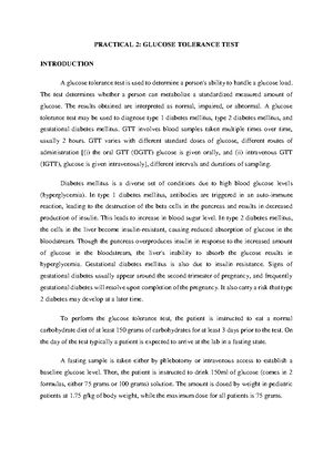 Biochem. Lab 6 Oral Glucose Tolerance Test - Biochemistry Laboratory ...