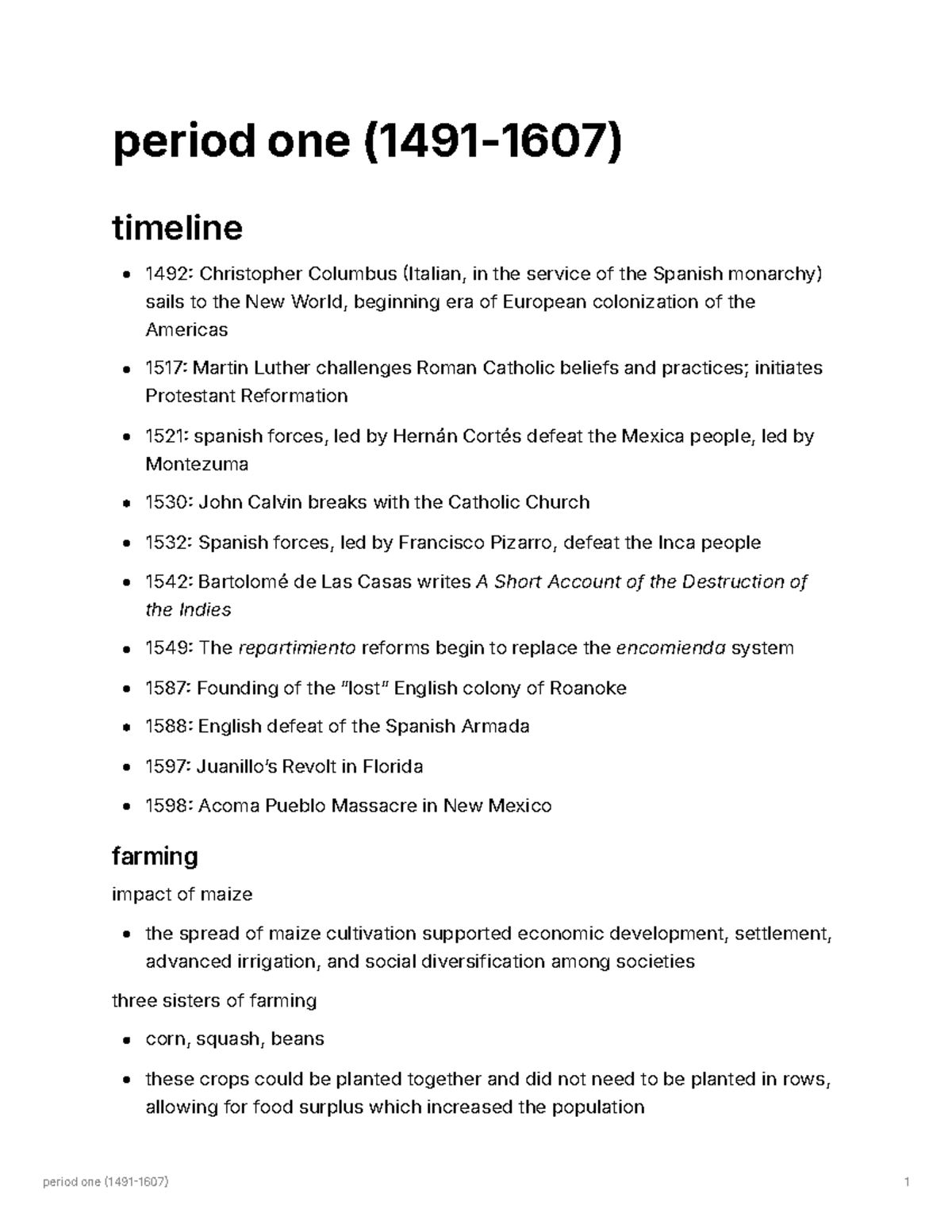 Period one (1491-1607) e270a26ed75b4f98a1de5aa1fe5f2e56 - period one ...