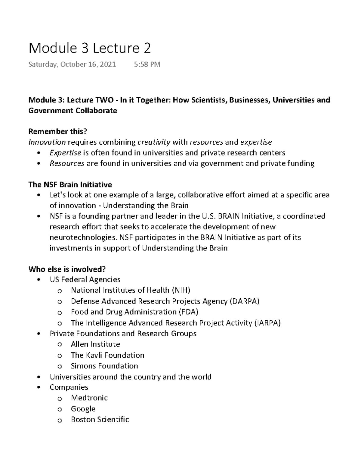 Module 3 - MBA 816 - Professor Lant - MBA 816 - Studocu