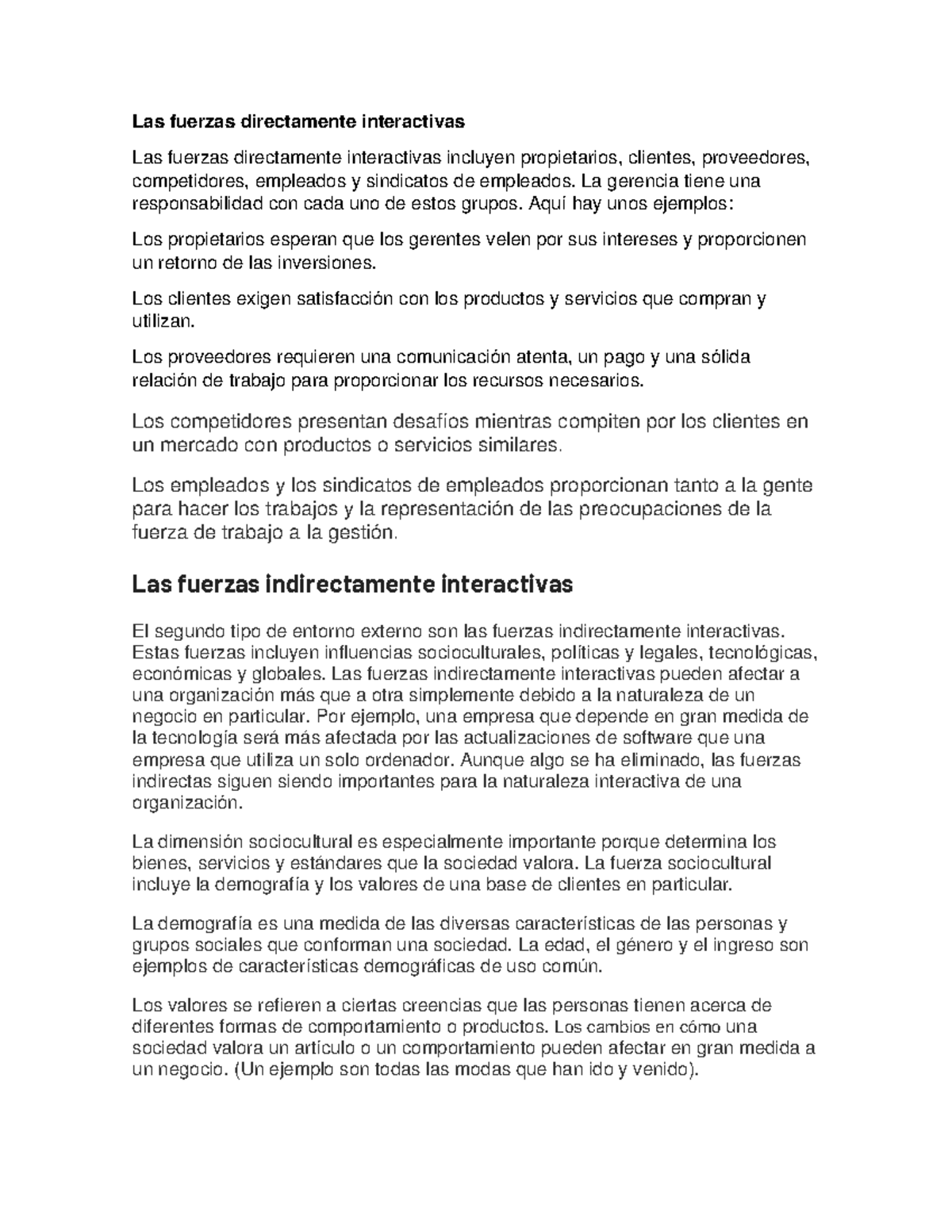 Exposicion - exposiscion - Las fuerzas directamente interactivas Las ...