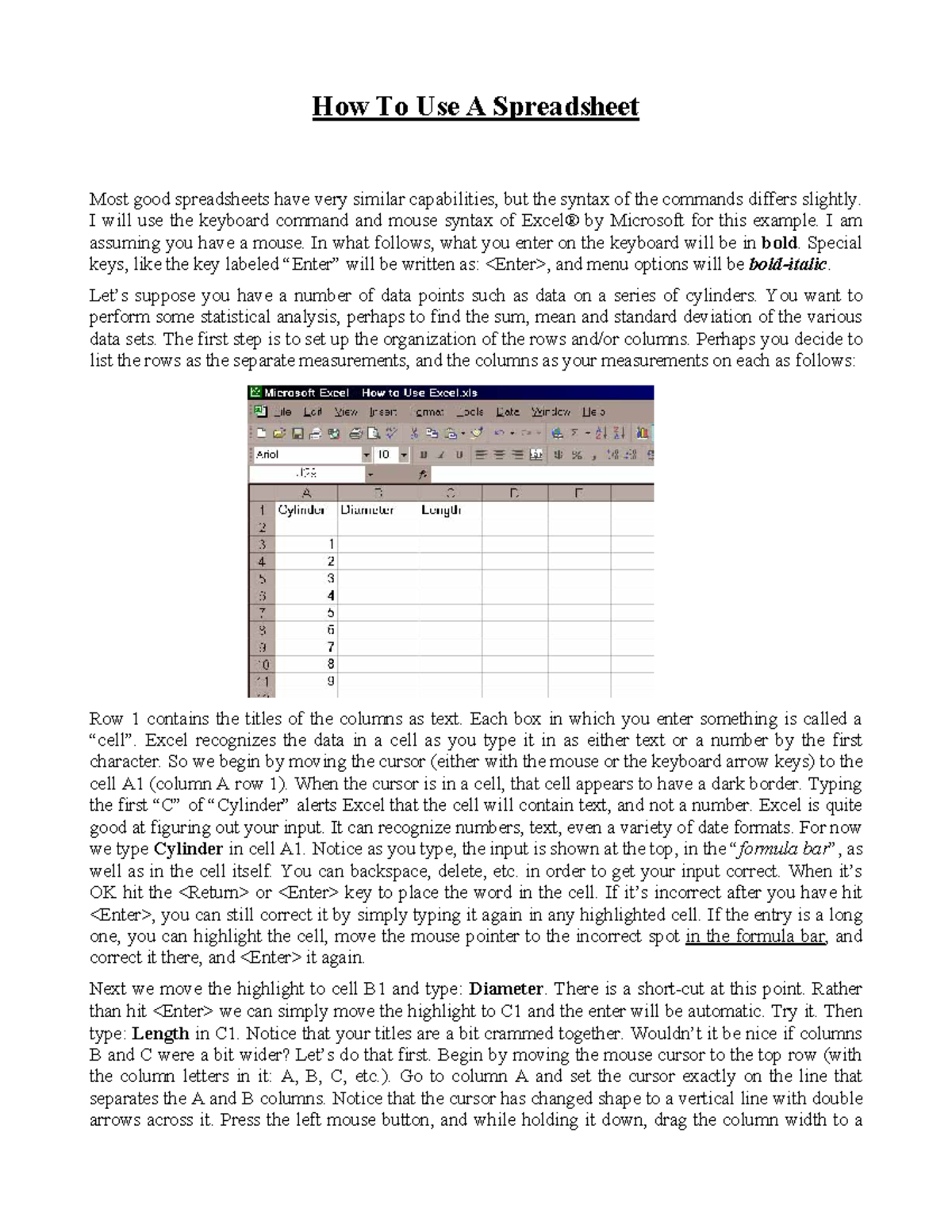 Excel - ok nano chemistry - How To Use A Spreadsheet Most good ...