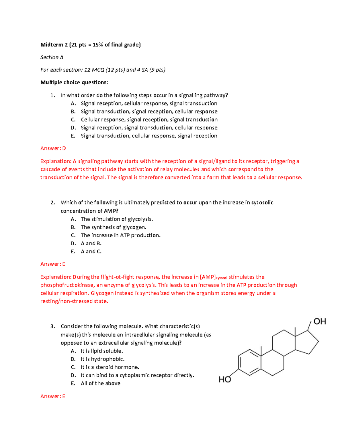 Midterm 2 marking scheme - Midterm 2 (21 pts = 15% of final grade ...