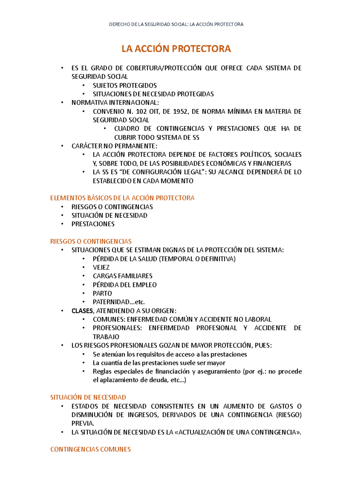 Acción Protectora Word La AcciÓn Protectora • Es El Grado De