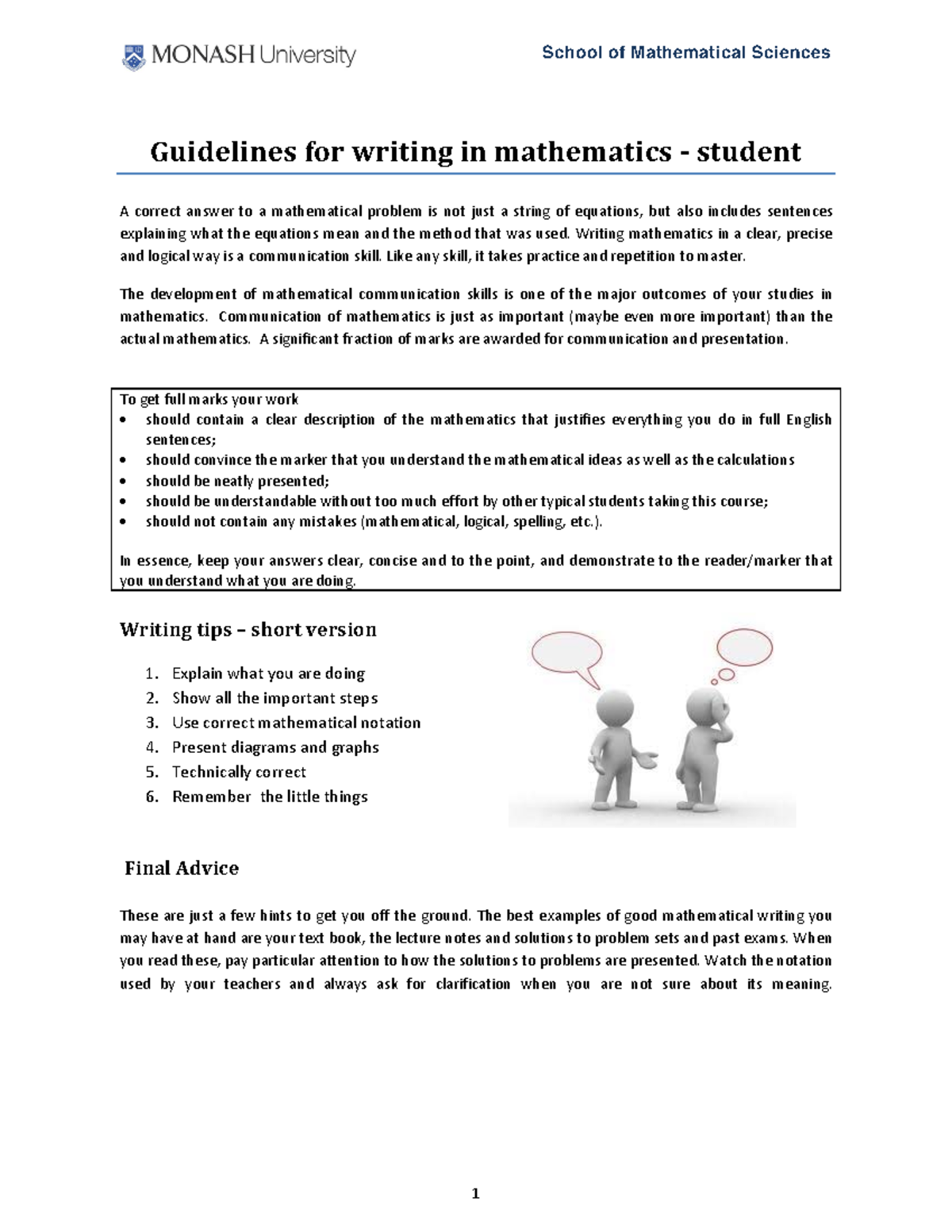 Student Writing Guide(25Feb) - School of Mathematical Sciences ...