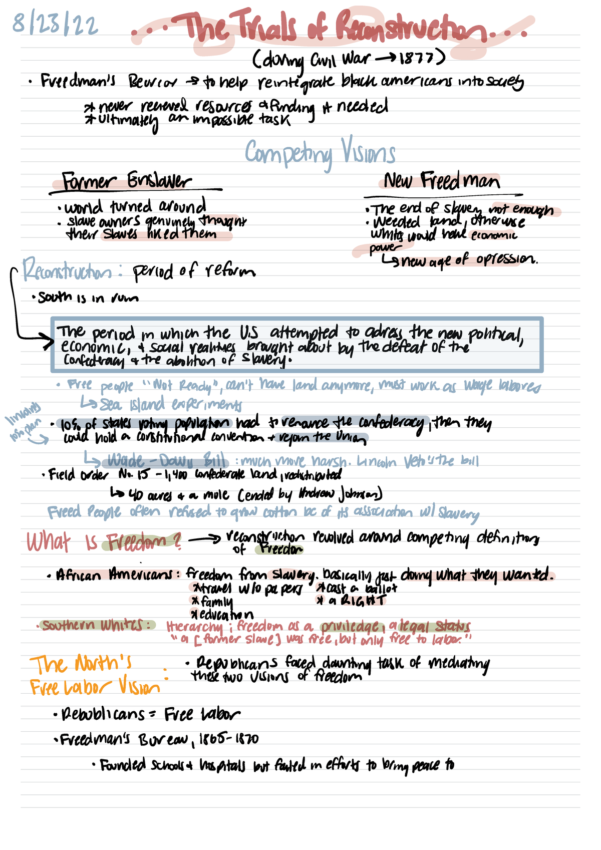 Hist 2112 Reconstruction - 8123122... TheTr i a l sof Reconstruction ...