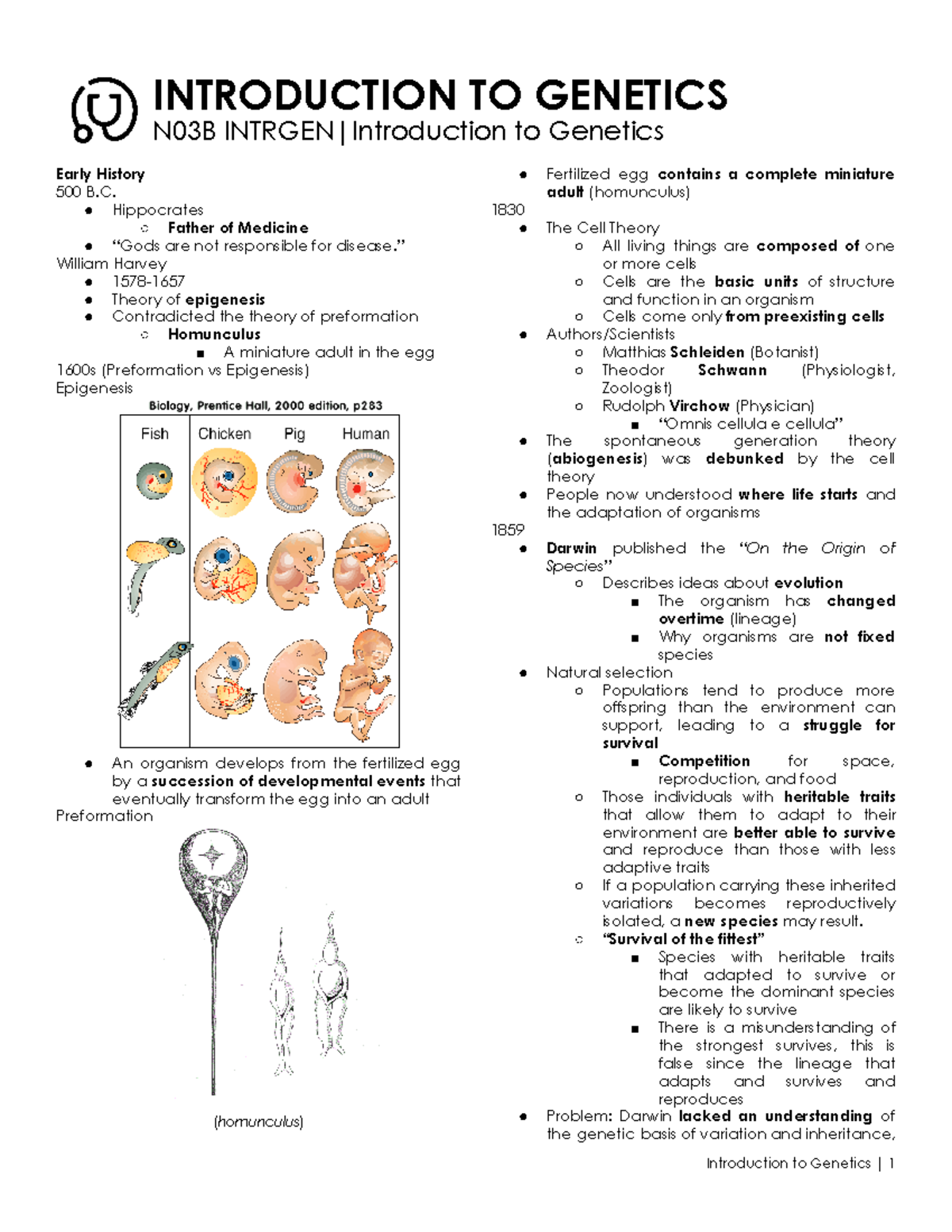 INTRGEN Module 1 - N03B INTRGEN|Introduction to Genetics Early History ...