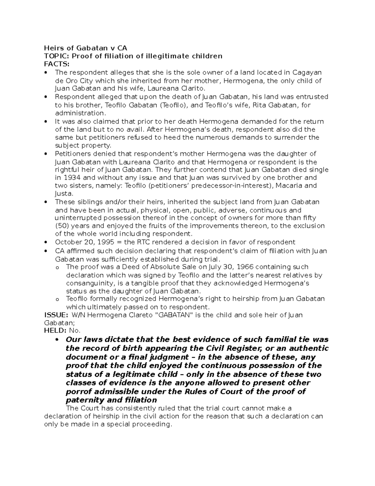 Heirs of Gabatan v CA full text case digest - Heirs of Gabatan v CA ...