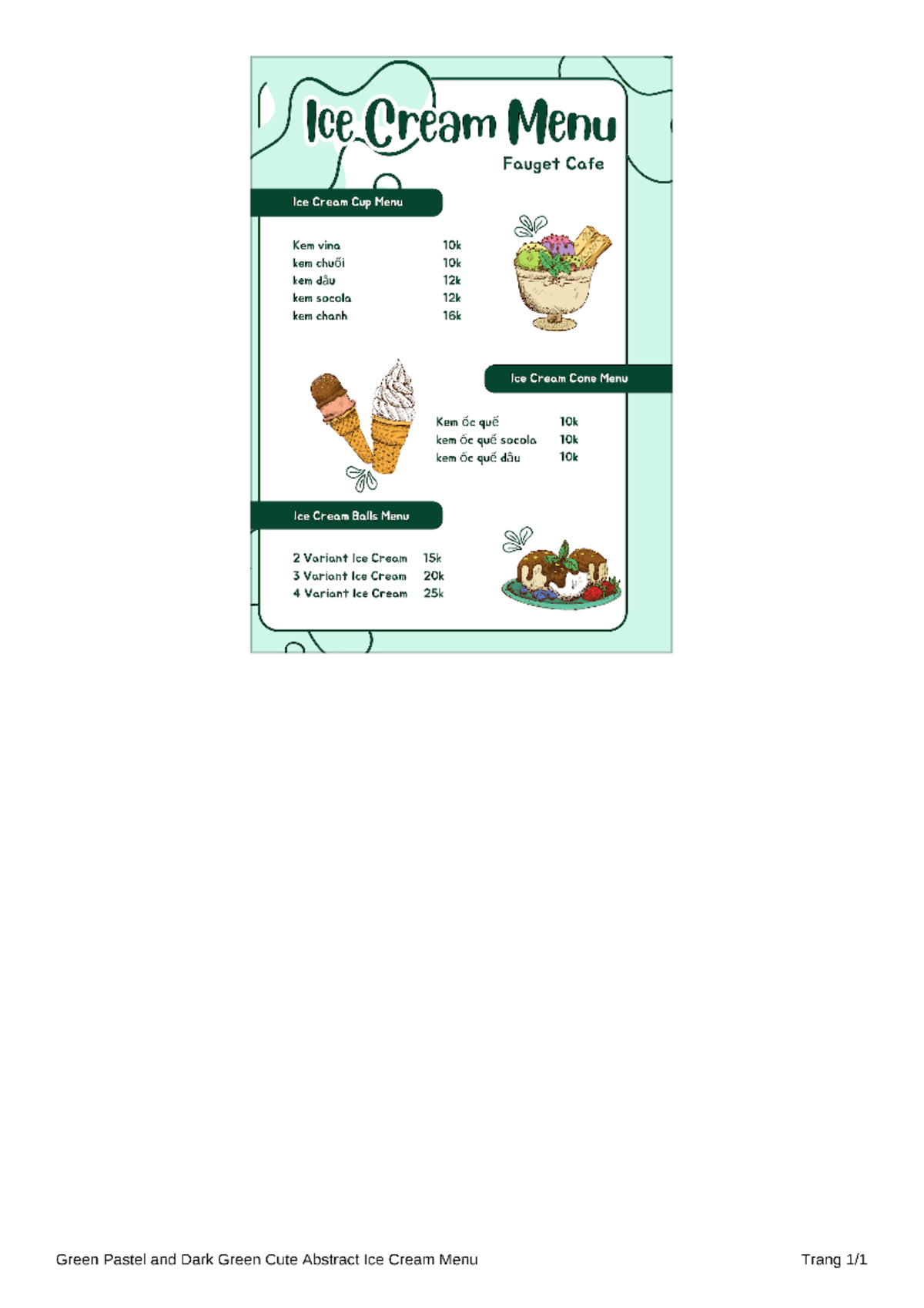 Green Pastel and Dark Green Cute Abstract Ice Cream Menu - Studocu