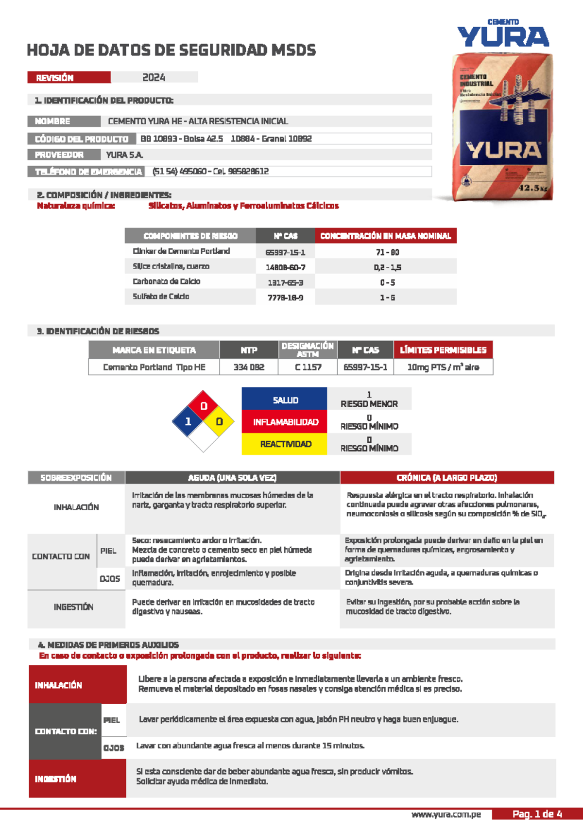 Ficha msds yura he - Economia - Studocu