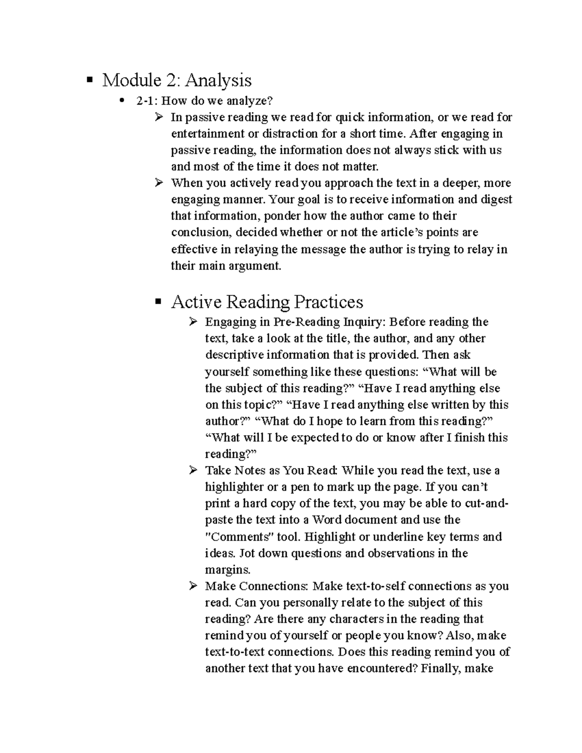 Module 2 Eng. Comp Notes - Module 2: Analysis 2-1: How do we analyze ...