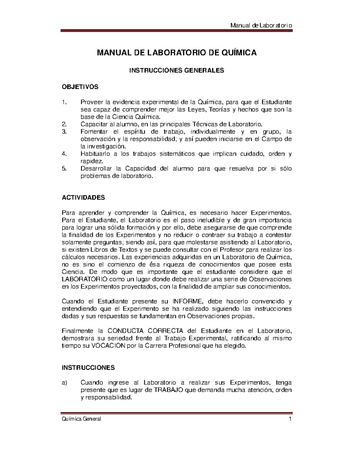 Manual de Laboratorio de Quimica - MANUAL DE LABORATORIO DE QUÍMICA ...