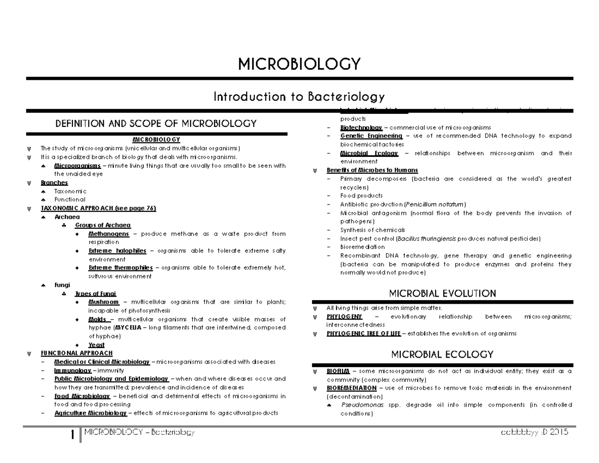 Micro Maganda ITO Ireview Pramis - MICROBIOLOGY Introduction to ...