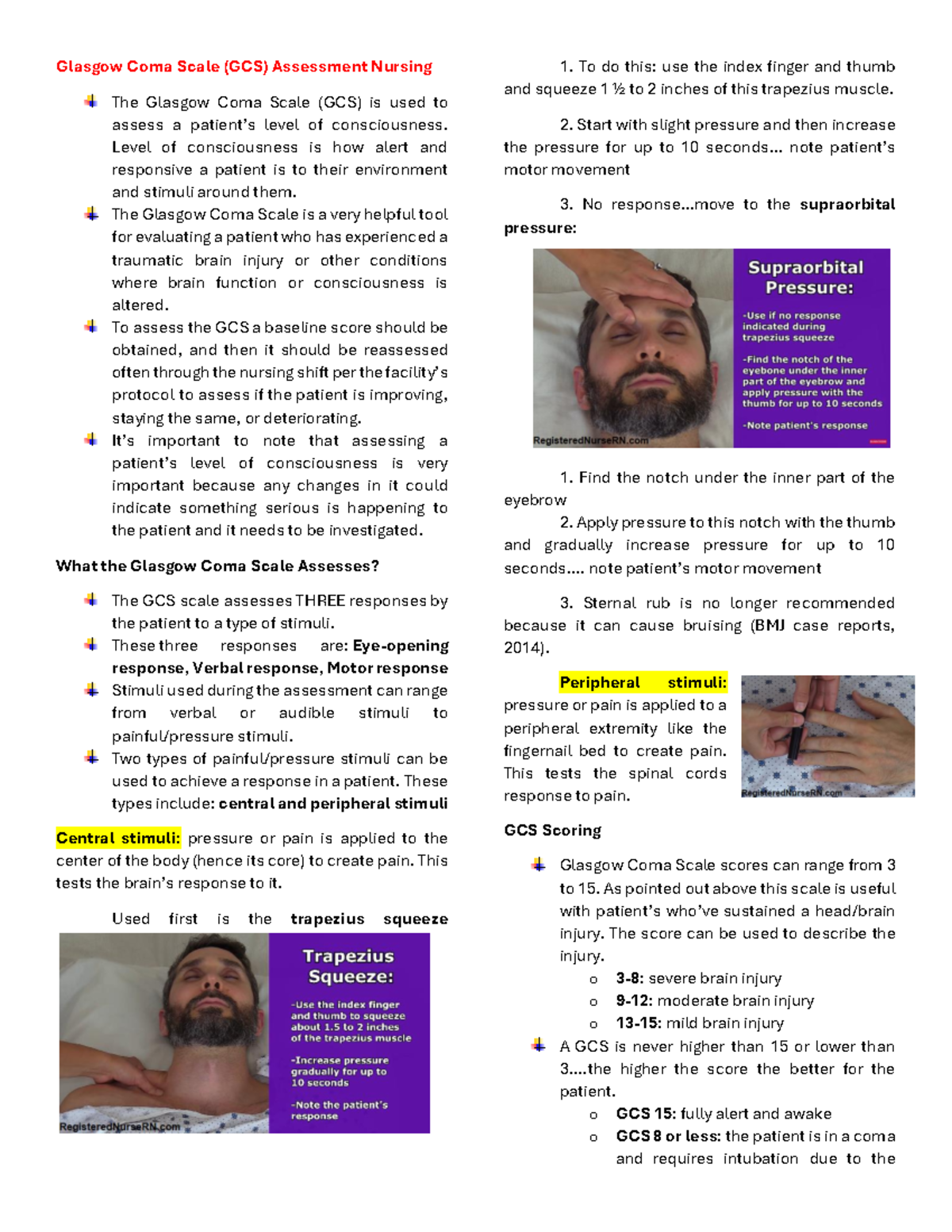 Iiirieview - Glasgow Coma Scale (GCS) Assessment Nursing The Glasgow ...