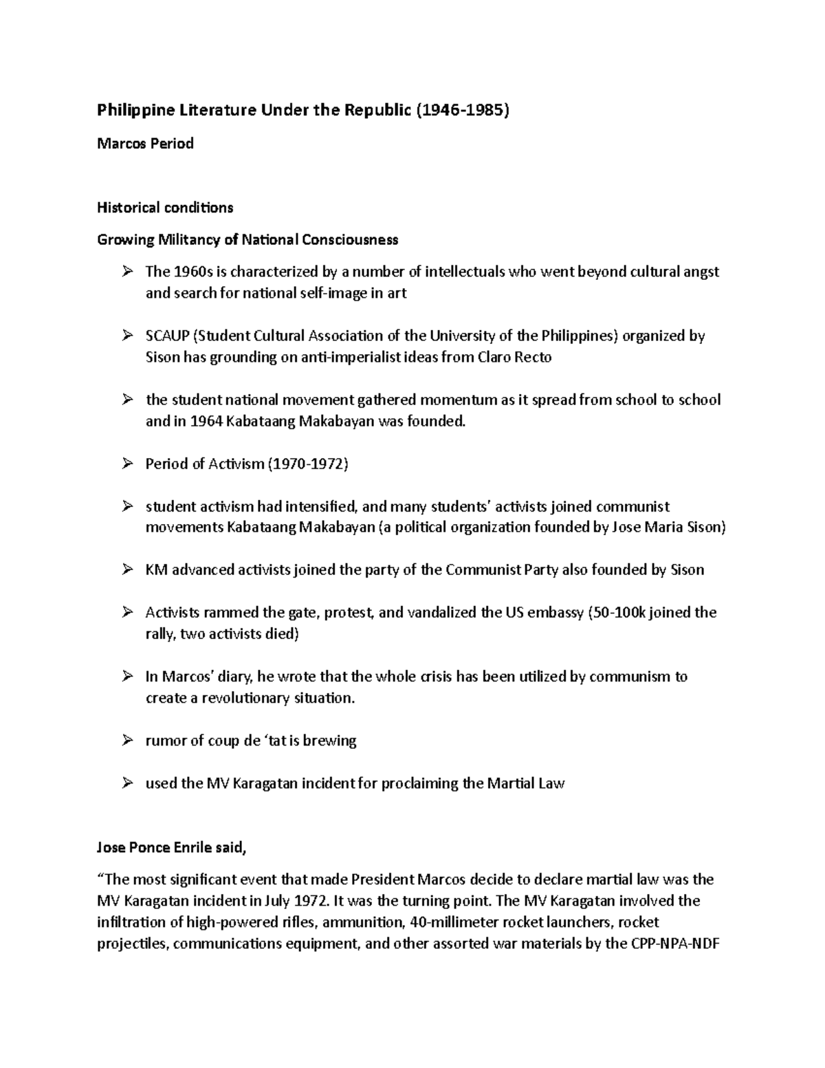 Philippine Literature (Marcos Period) - Philippine Literature Under the ...