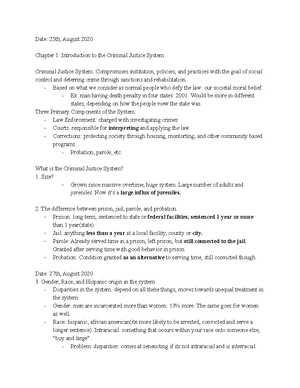 Criminal Justice Final Exam - Date: 24th, November 2020 Criminal ...