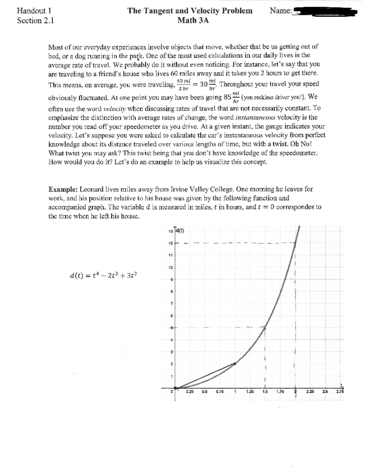 Handout 2 - Chapter 2.1 practice problems - MATH 3A - Studocu