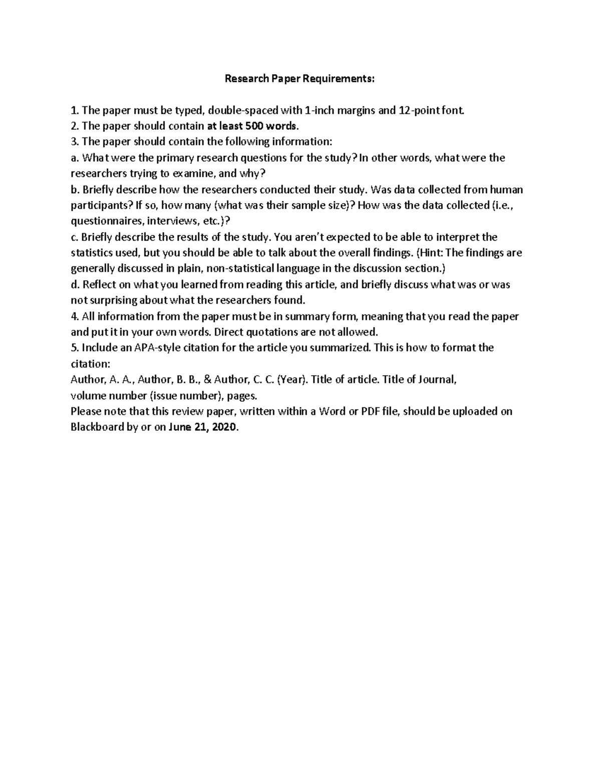 Research Paper Requirements 000 - Research Paper Requirements: The ...