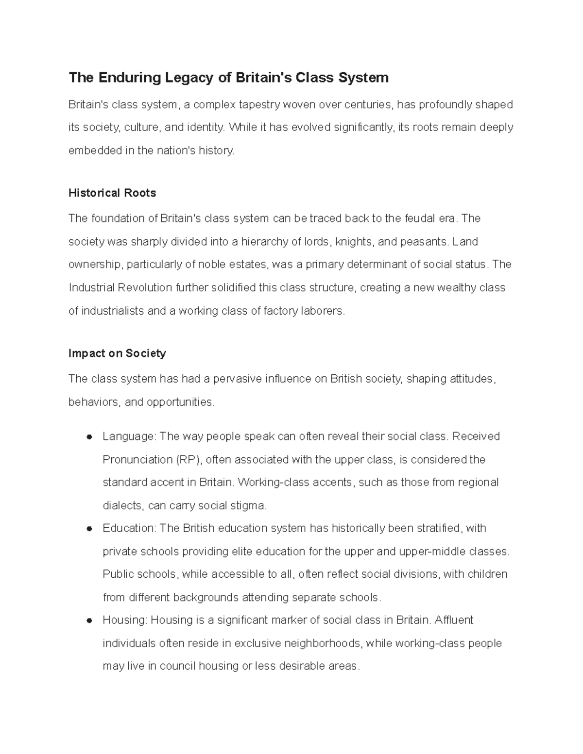 The Enduring Legacy of Britain's Class System - The Enduring Legacy of ...