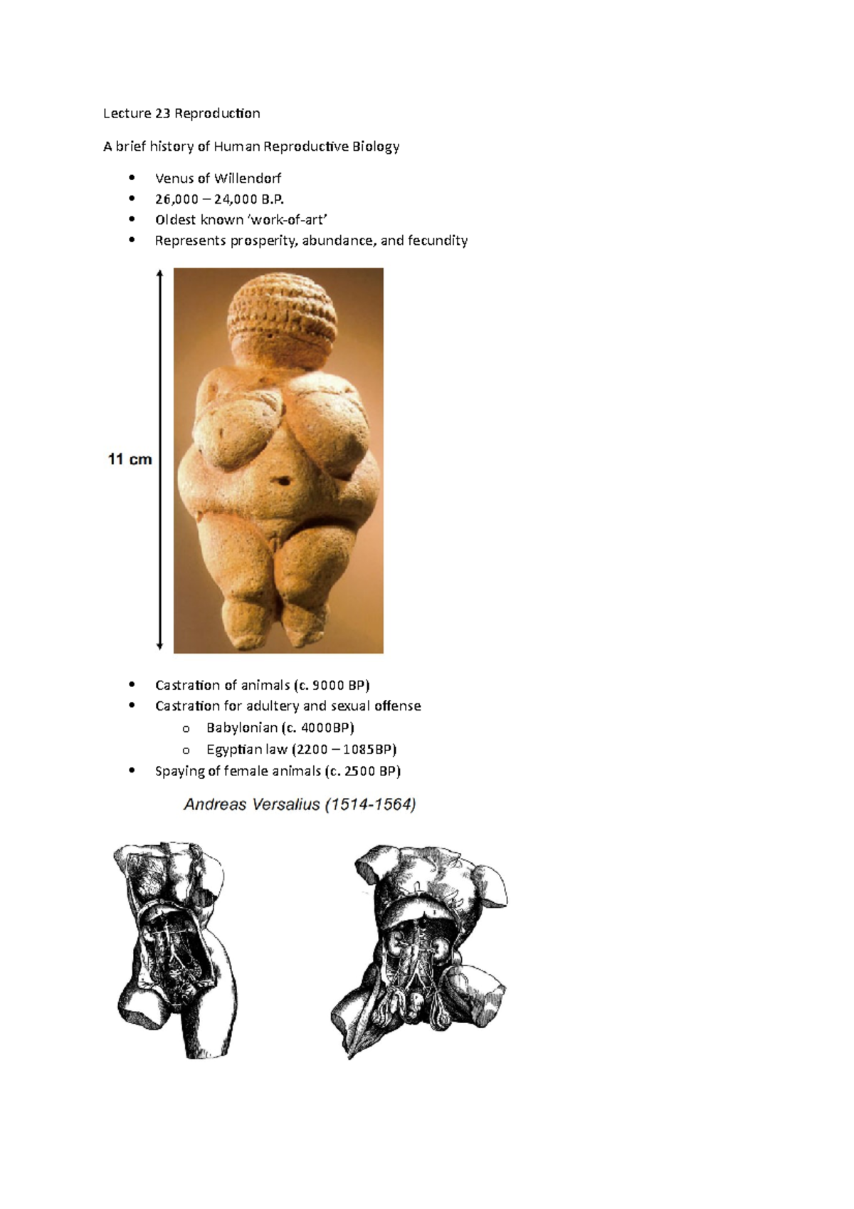Lec 23 Reprodcution Hu Bio - Lecture 23 Reproduction A brief history of ...