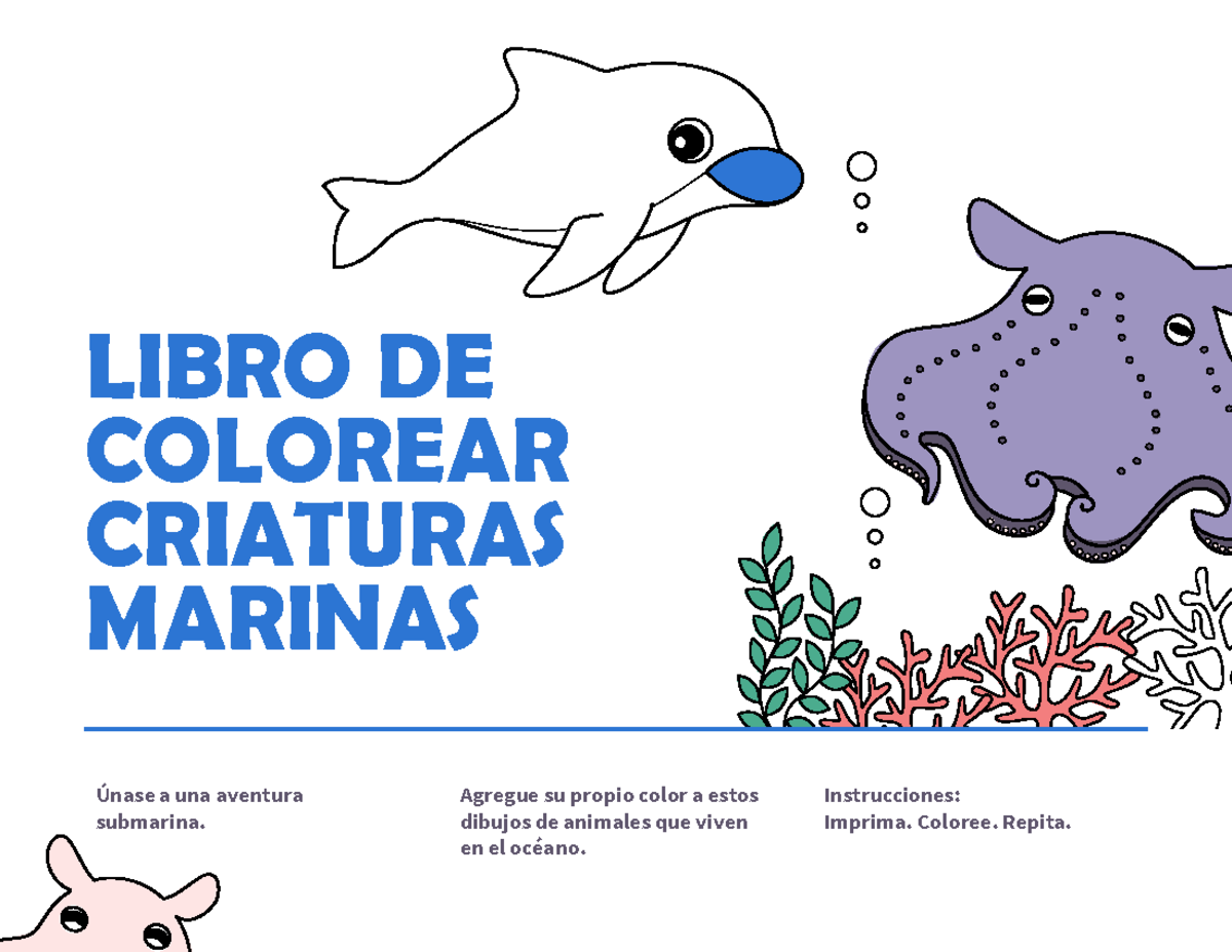 Libro de colorear con animales marinos - La practica docente - LIBRO DE ...