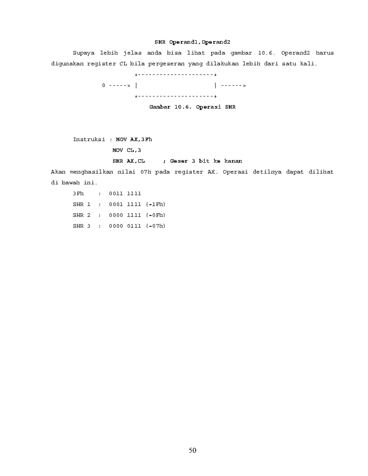 Tutorial Emulator 8086-11 - SHR Operand1,Operand Supaya lebih jelas ...