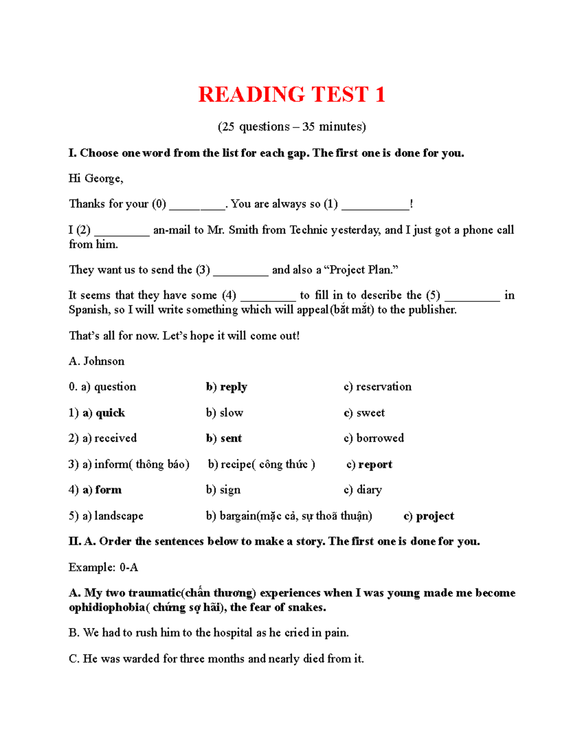 Reading TEST 1 - no describe - READING TEST 1 (25 questions – 35 ...