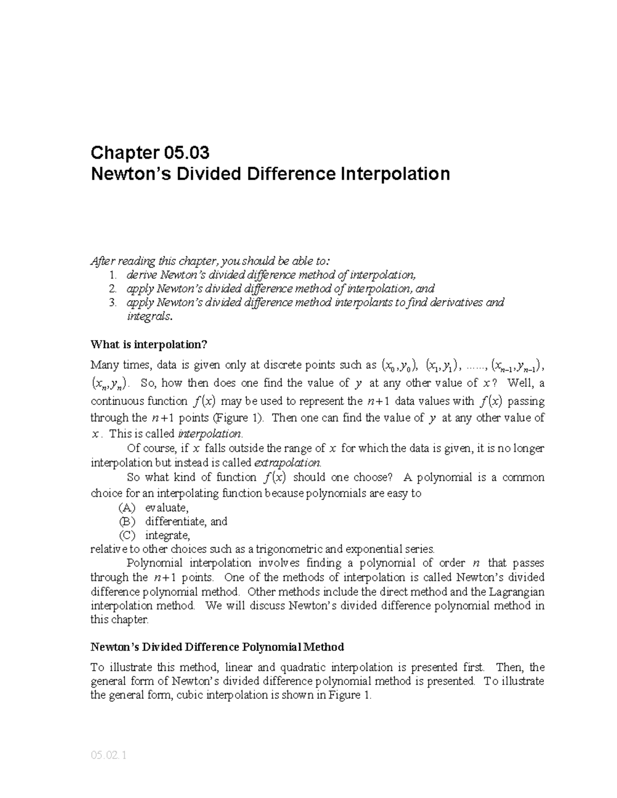 Newton-divided - Newton's divided difference Interpolation - ####### 05 ...