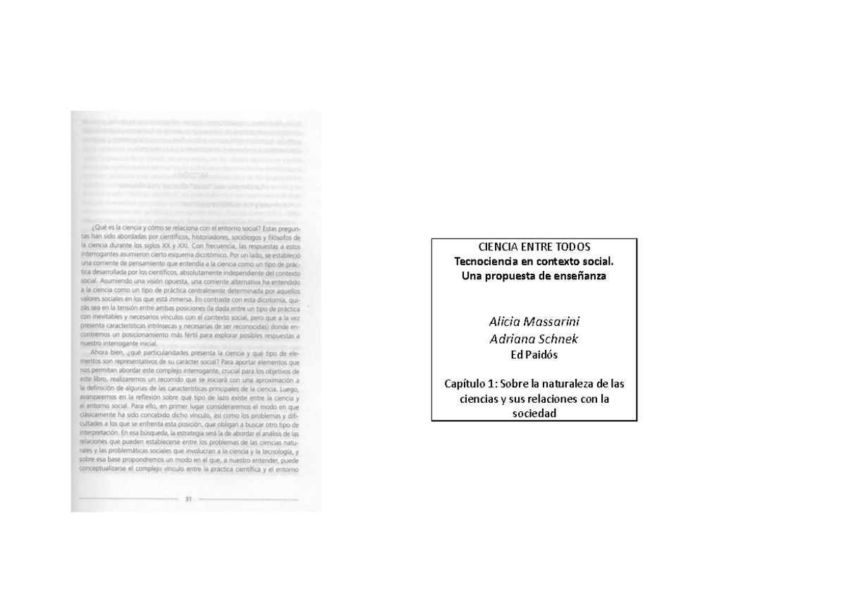 Tecnociencia- Massarini. Schnek - Ciencias Naturales - CIENCIA ENTRE ...