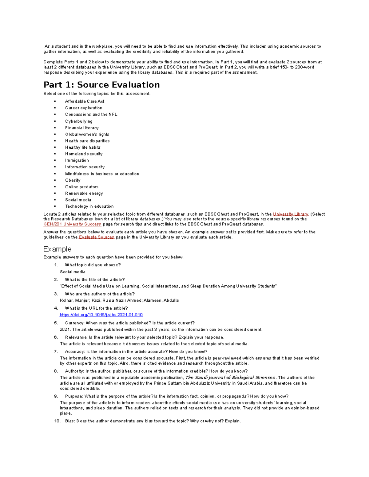Week4 - Wk 4 Summative Assessment: Information Literacy Worksheet - As ...