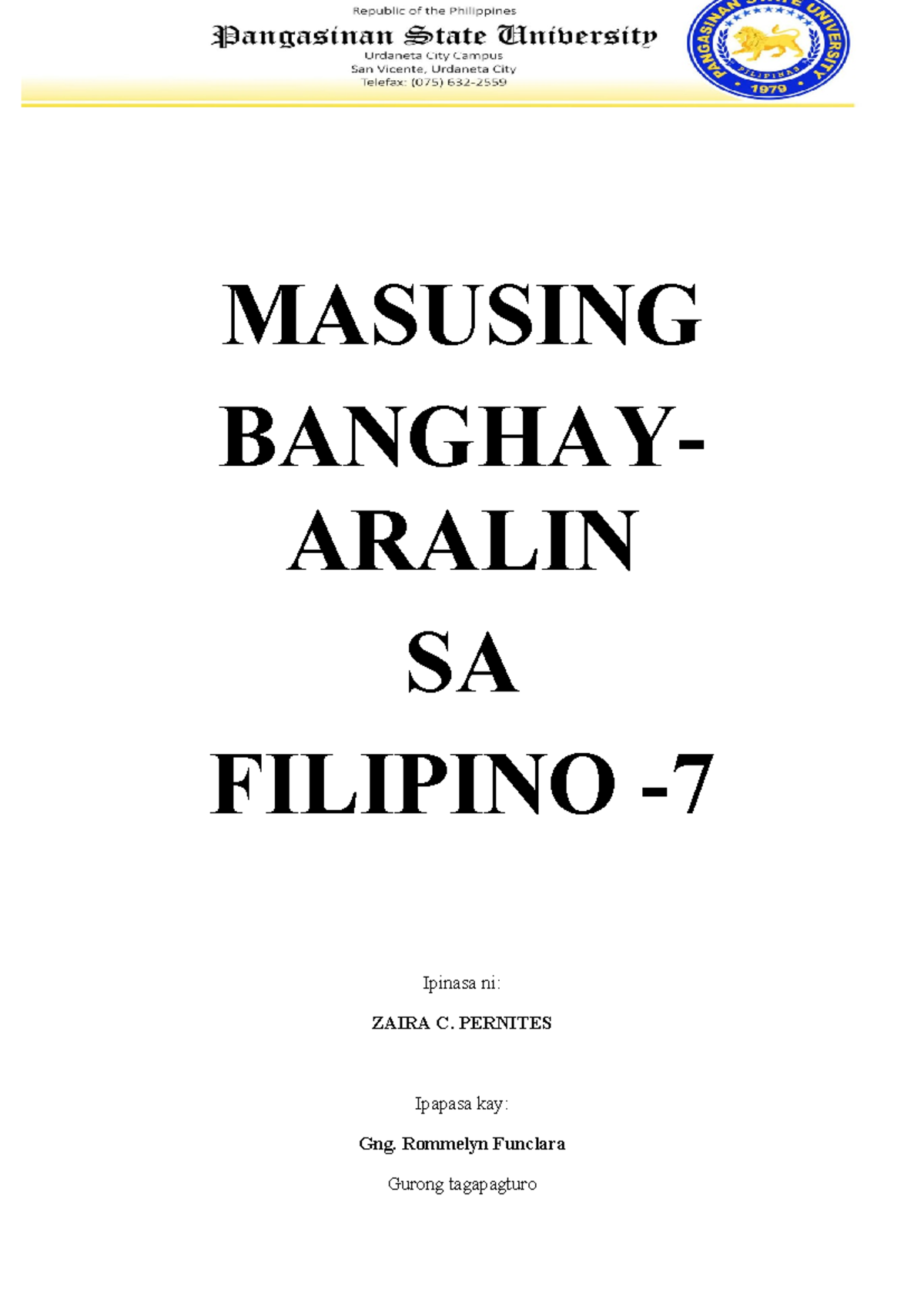 Masusing banghay aralin - MASUSING BANGHAY- ARALIN SA FILIPINO ...