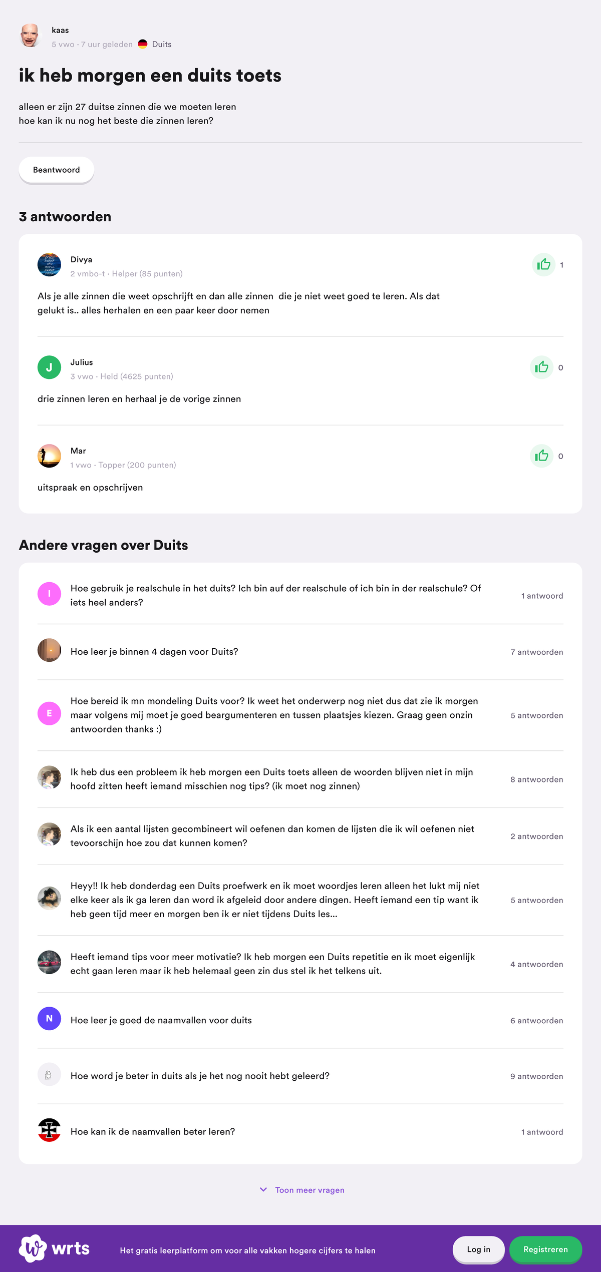 WRTS - Duits - 3 antwoorden Andere vragen over Duits kaas 5 vwo · 7 uur ...