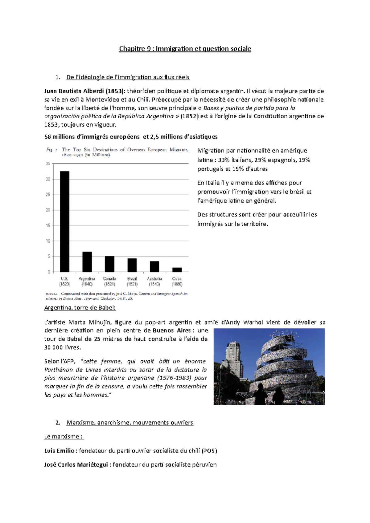 Résumé chap 9 - immigration et questions sociales - Chapitre 9 ...
