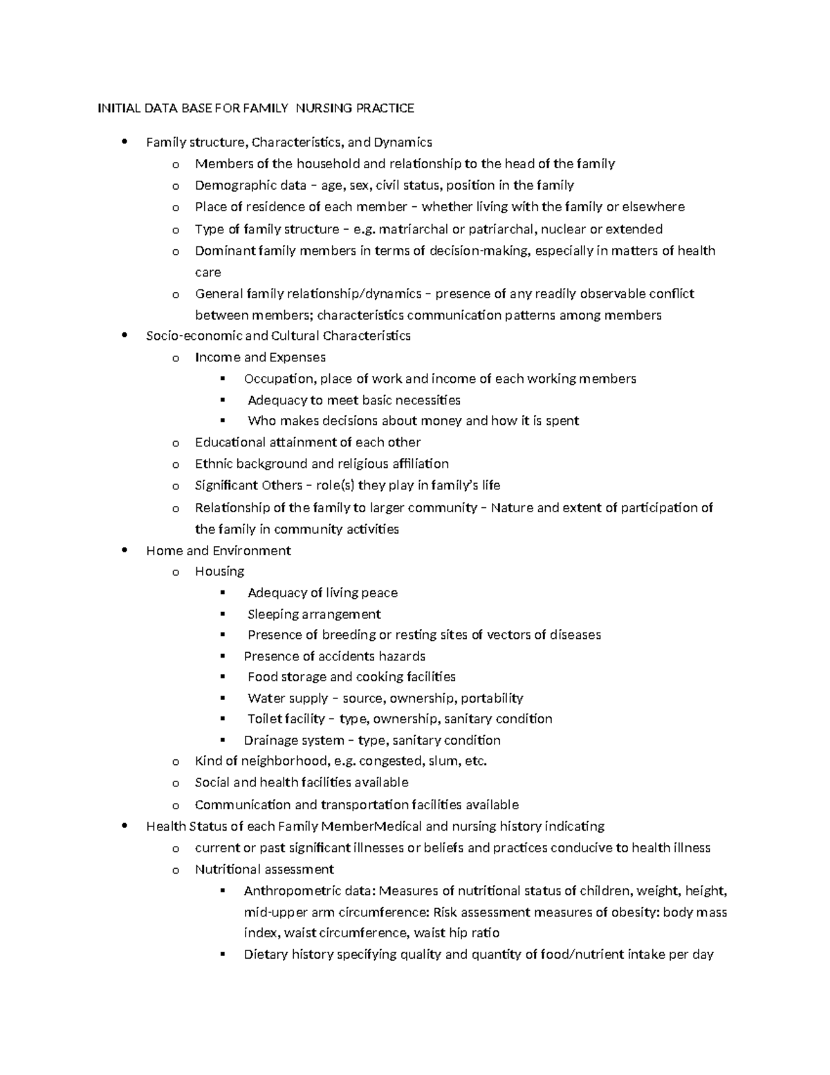 50667976 First Level and Second Level Assessment - INITIAL DATA BASE ...