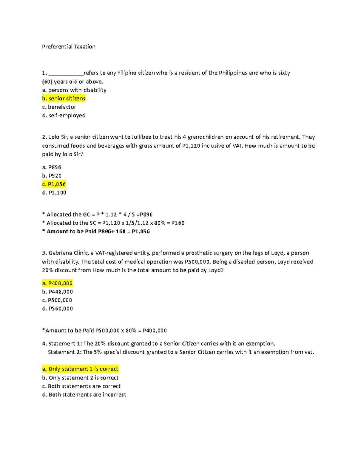 Preferential Taxation - Preferential Taxation ___________refers to any ...