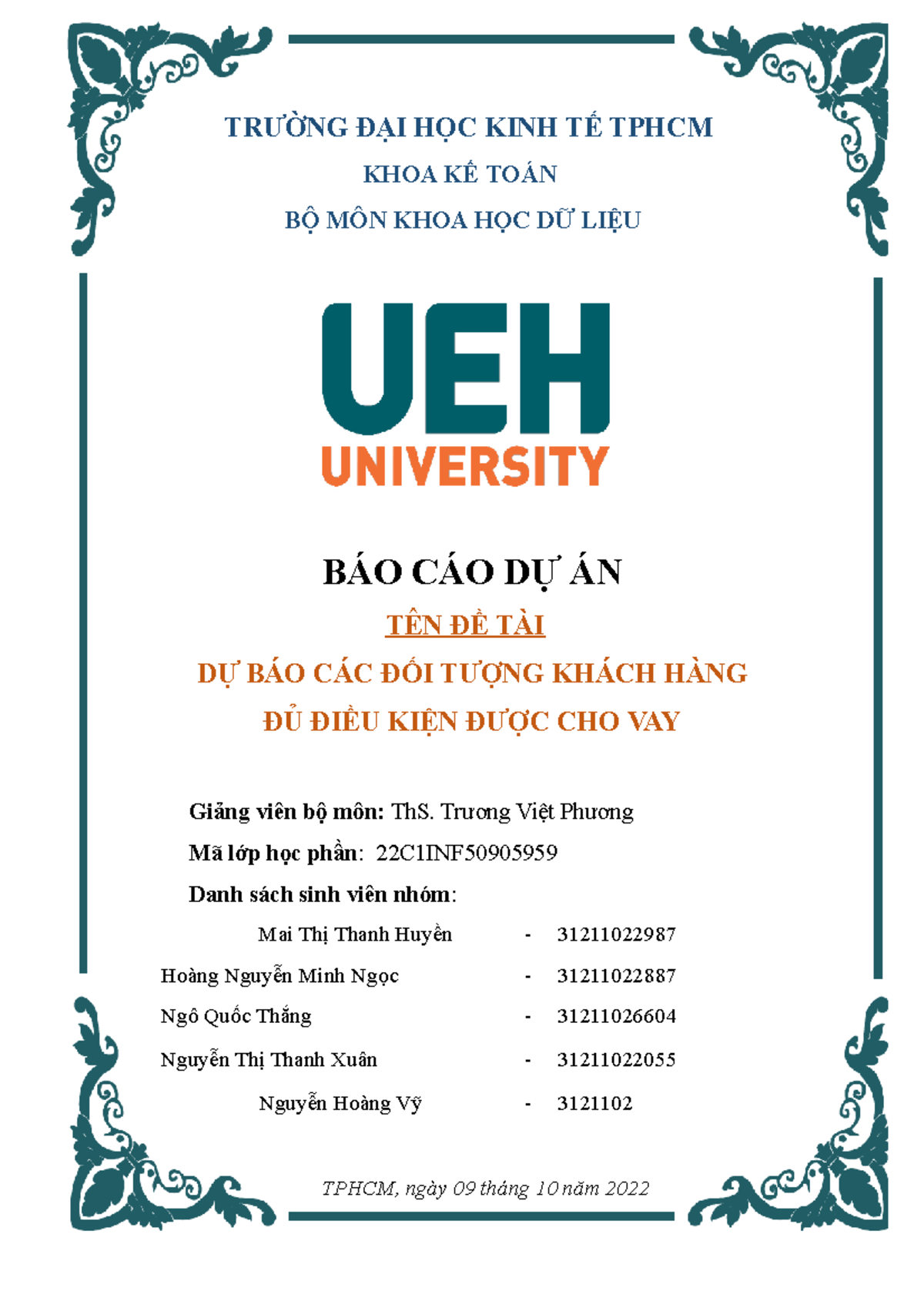 Bài-tiểu-luận - hgyt - TRƯỜNG ĐẠI HỌC KINH TẾ TPHCM KHOA KẾ TOÁN BỘ MÔN ...