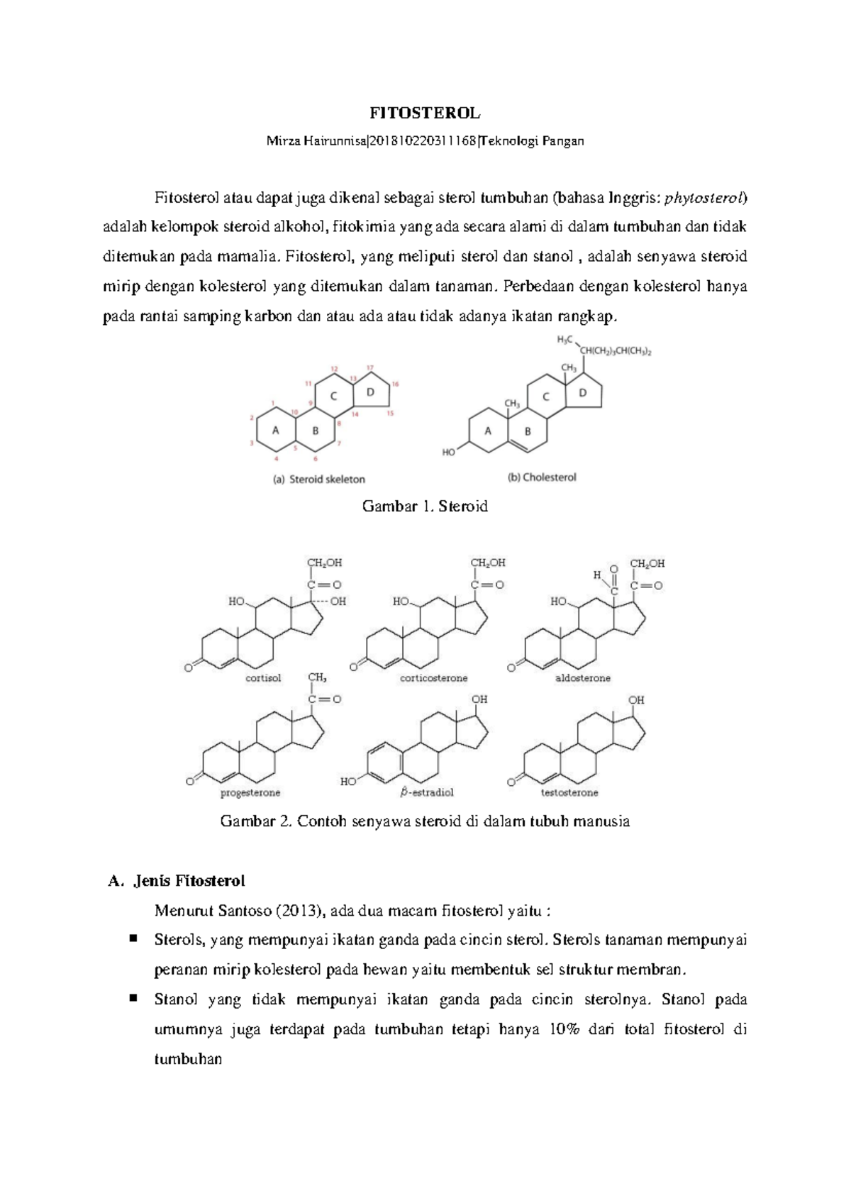 Fitosterol - FITOSTEROL Mirza Hairunnisa|201810220311168|Teknologi ...