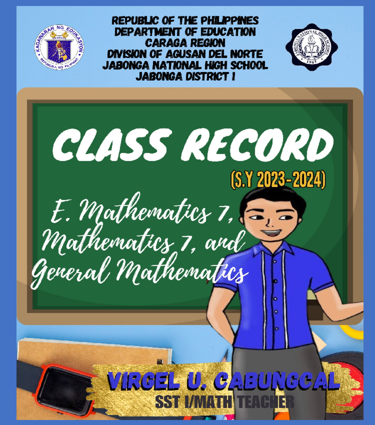 Class record SY 2023-2024 - Bsed- mathematics - Atten dance Month:_____ Quizz es Quarter ...