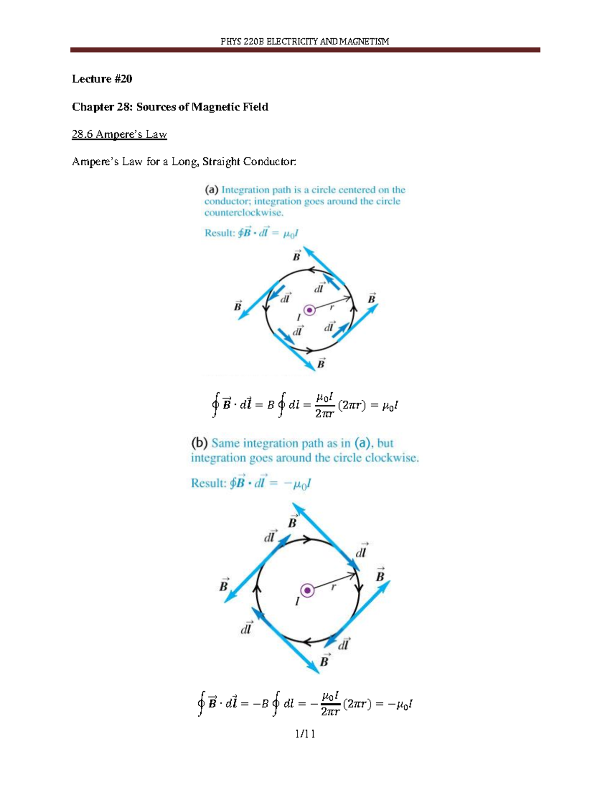 Lecture 20 - PROFESSOR LI GAO - PHYS 220B ELECTRICITY AND MAGNETISM ...