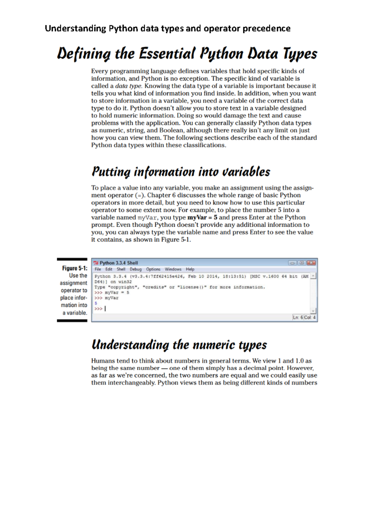 Python data types and operator - INF1511 - Studocu