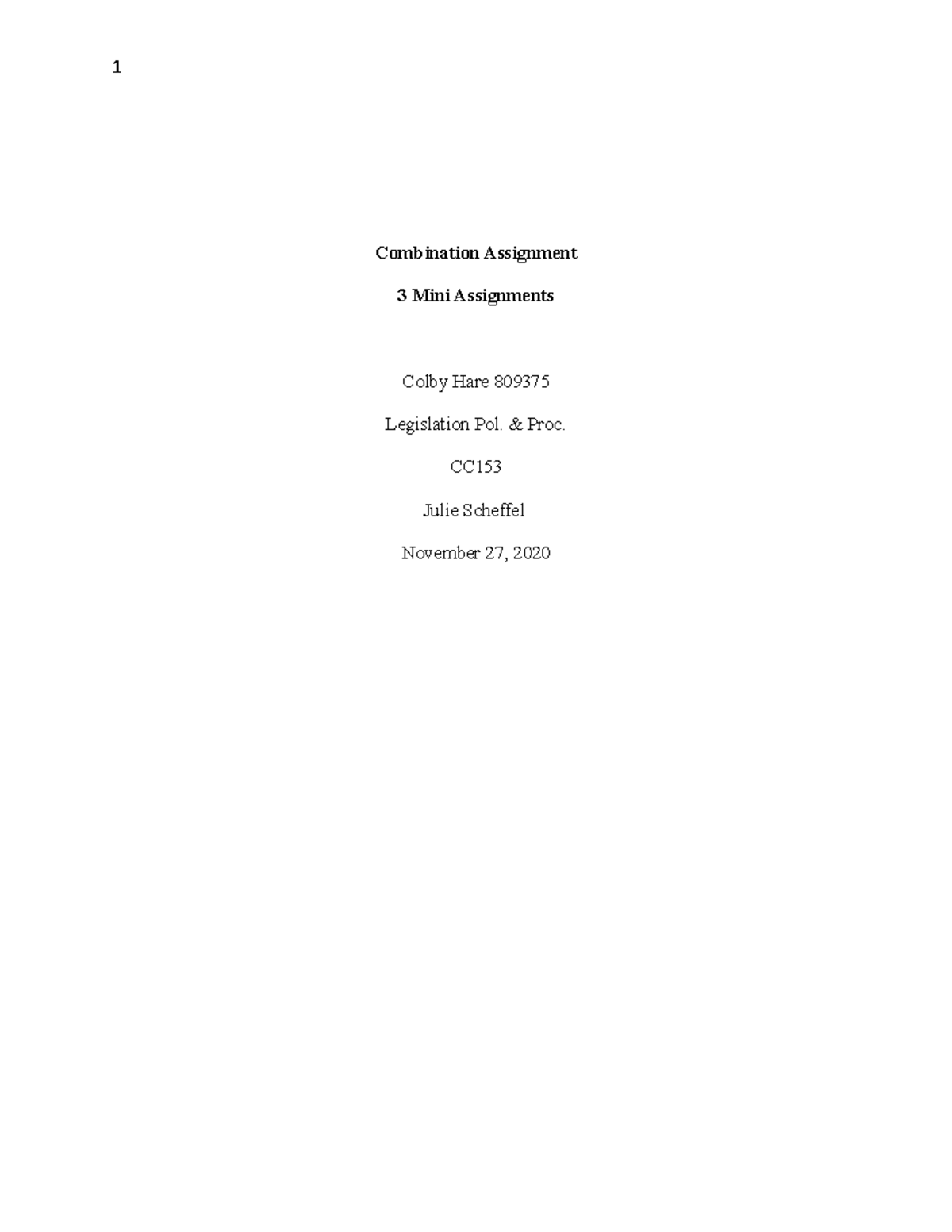 Combination Assignment - CC153 - Mohawk College - Studocu