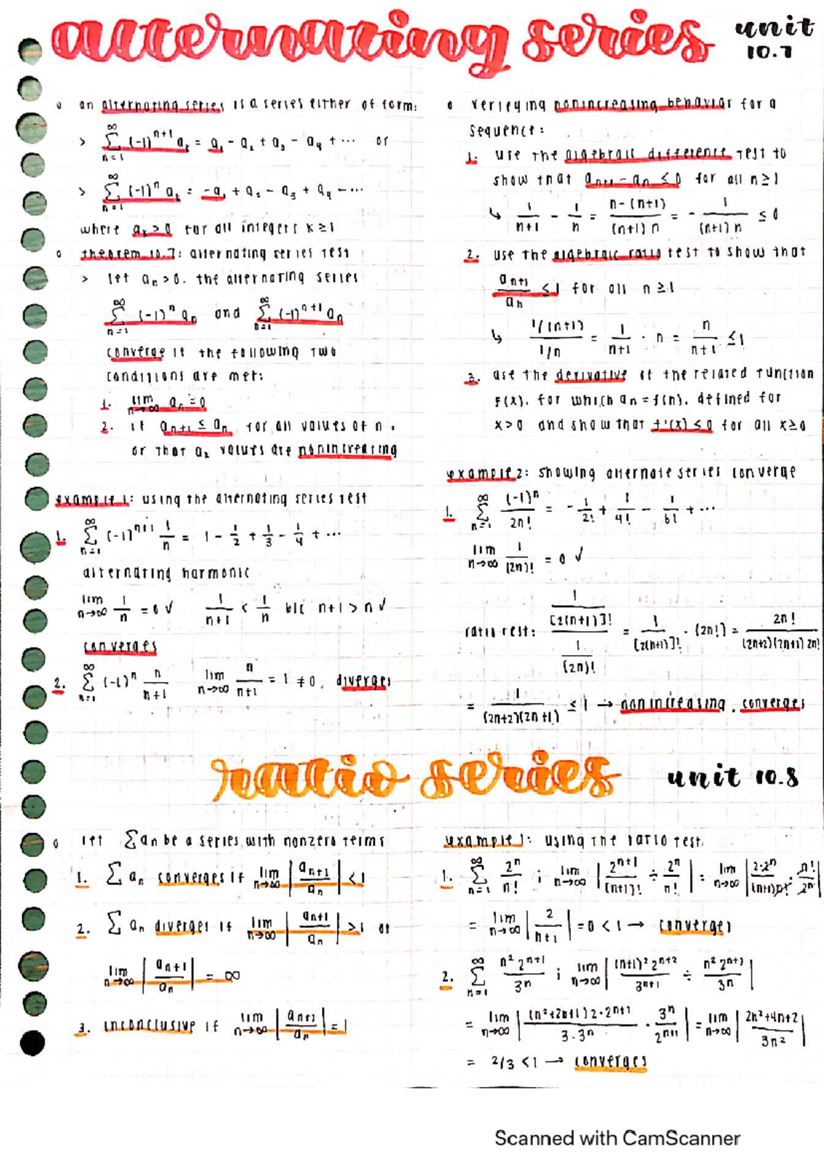 alternating series and ratio test - CALC12 - Studocu
